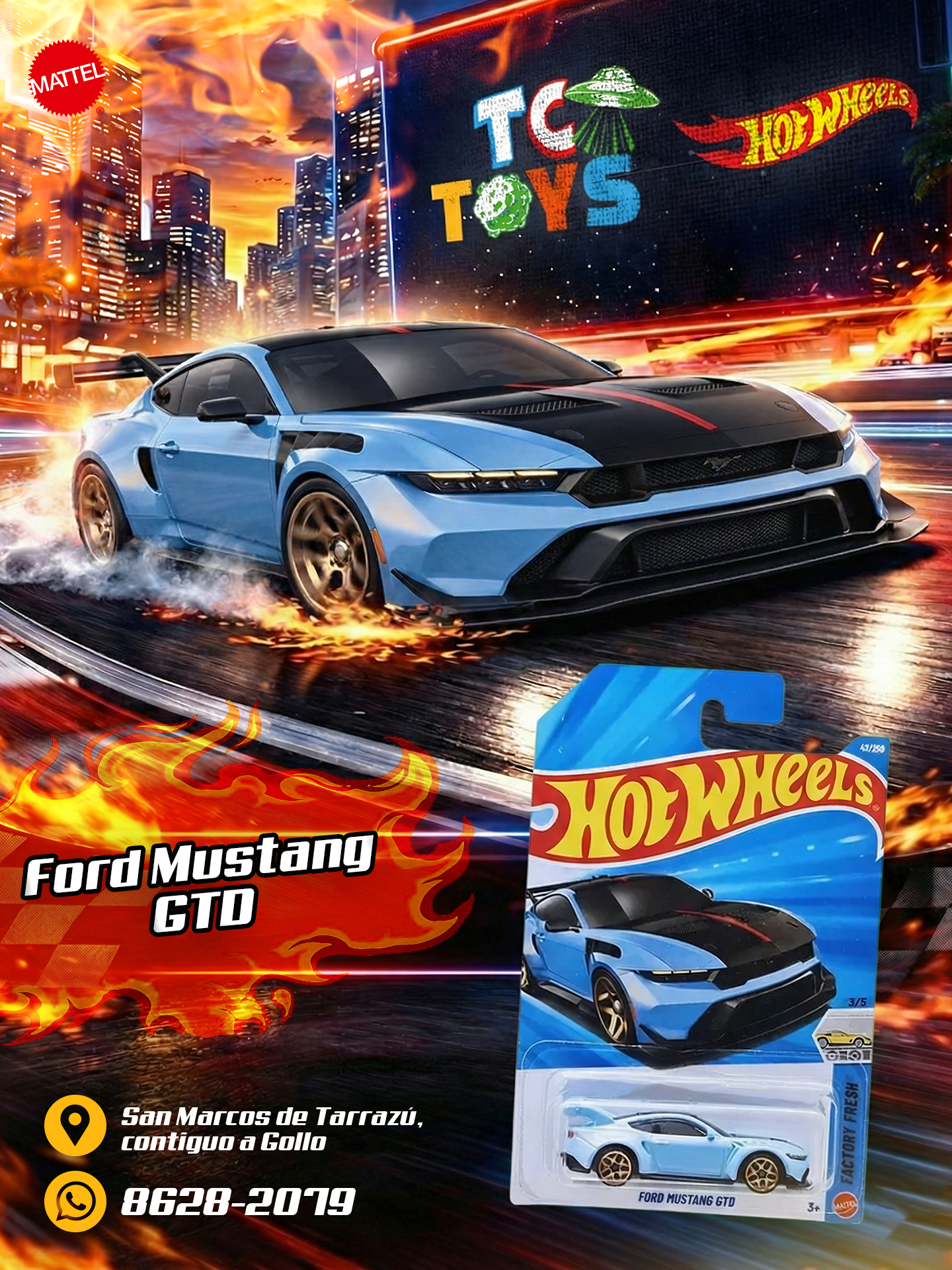 Hot Wheels Ford Mustang GTD Celeste. – TC SOLUCIONES